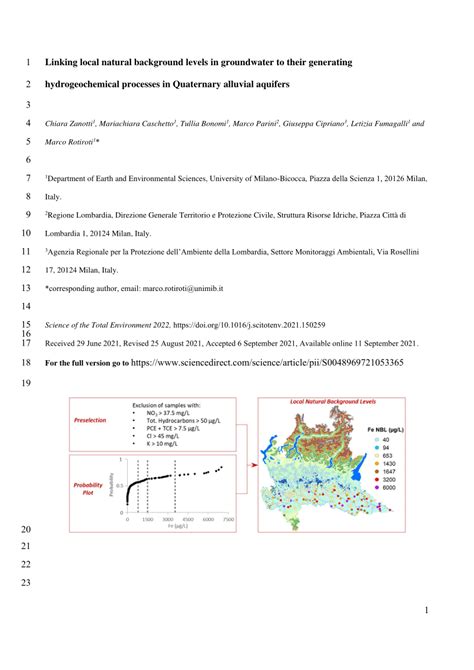 Pdf Linking Local Natural Background Levels In Groundwater To Their