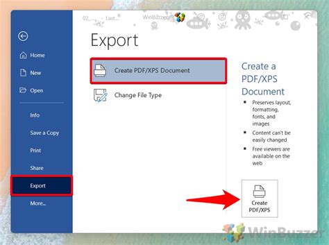 How To Convert A Word Document To Pdf Docx To Pdf Winbuzzer