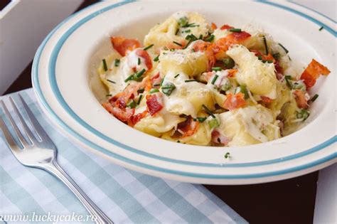 Tortellini In Sos De Smantana Cu Bacon Si Mazare Lucky Cake