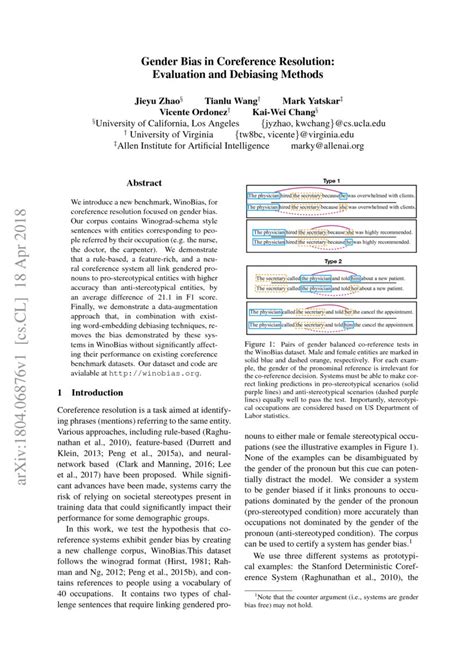 Gender Bias In Coreference Resolution Evaluation And Debiasing Methods