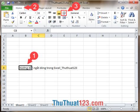 Cách ngắt dòng trong Excel