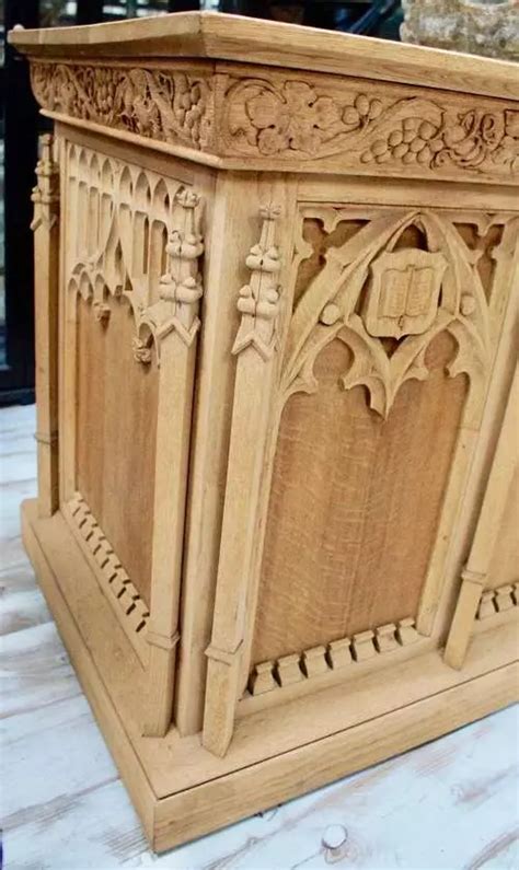 Victorian Bleached Oak Alter Table In Antique Oak Tables