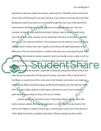 Sex And Religion Essay Example Topics And Well Written Essays 1000