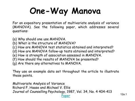 One Way Manova Explained Analysis And Interpretation