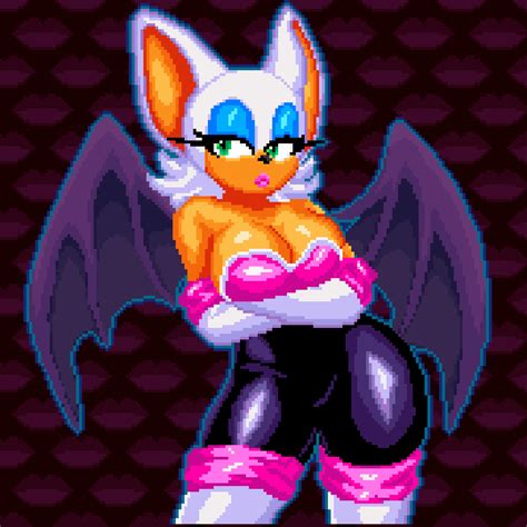 Rule 34 Breasts Female Jelly Blox Latex Pillow Shading Pixel Art Rouge The Bat 15117550
