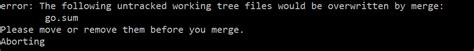 The Following Untracked Working Tree Files Would Be Overwritten By