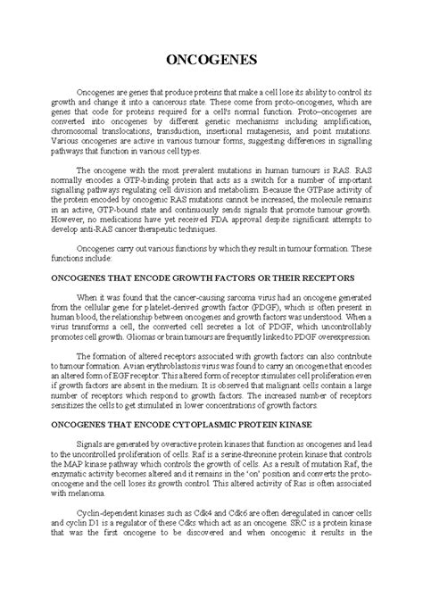 Oncogenes Oncogenes Oncogenes Are Genes That Produce Proteins That