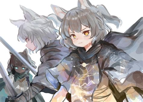 Safebooru 3girls Animal Ear Fluff Animal Ears Bandaged Arm Bandaged