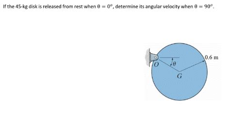 solved if the 45 kg disk is released from rest when theta