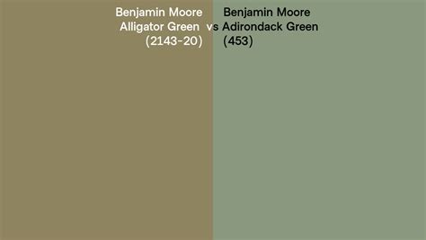 Benjamin Moore Alligator Green Vs Adirondack Green Side By Side Comparison