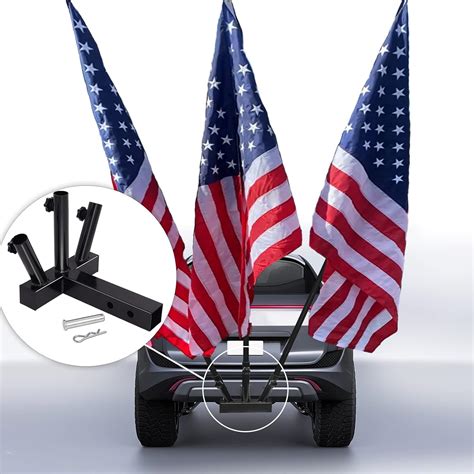 Buy Hitch Mount 3 Flagpole Holder Upgraded Heavy Duty Universal