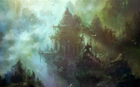 Fondos de pantalla luz de sol bosque Arte fantasía niebla selva