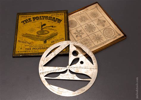 Rare And Mint Nickel Plated Polygraph Drawing Tool In Original Tin Box W