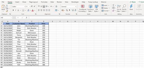 Filter Example 1 Excel Practice Online