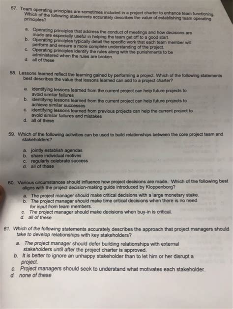 Solved 57 Team Operating Principles Are Sometimes Included Chegg Com