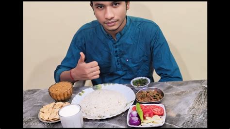 Dal Fry Jira Rice Aaloo Chips Saag Bhindi Masala Salad Asmr