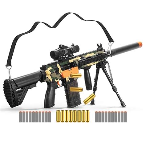 Toy Blaster Automatic Shell Ejecting Sniper Rifle With Soft Bullets Auto And Manual Modes For