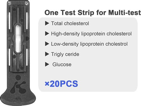 Konsung 20pcs 5 In 1 Test Strips For Total Cholesterol Hdl Cholesterol