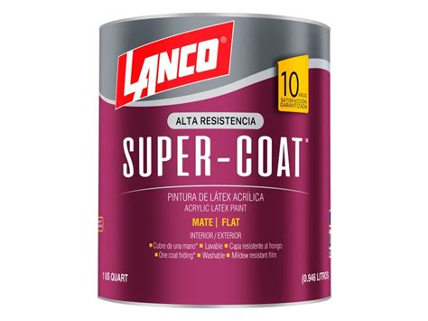 Comprar Pintura Látex Acrílica Lanco Super Coat Color Mate 1lt