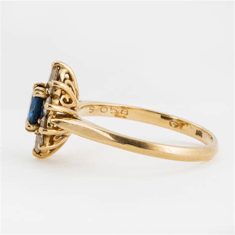 Ring Guld Med Safir Och Briljantslipade Diamanter Bukowskis