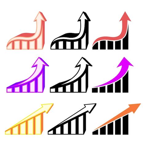 Premium Vector Set Growth Graphs Arrow Going Up Icon Business