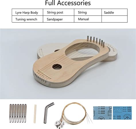 Buy Lieke Lyre Harp Diy Kit With Assembly Manualbuild Your Own 7