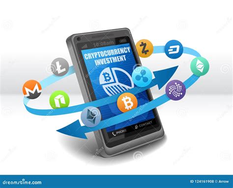 Electronic Crypto Currency Investment Portfolio On Mobile Editorial