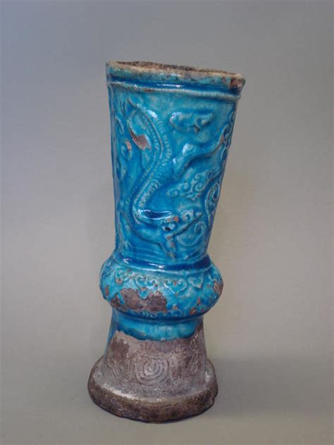 Bonhams A Chinese Turquoise Glazed Vase Late 19th Century