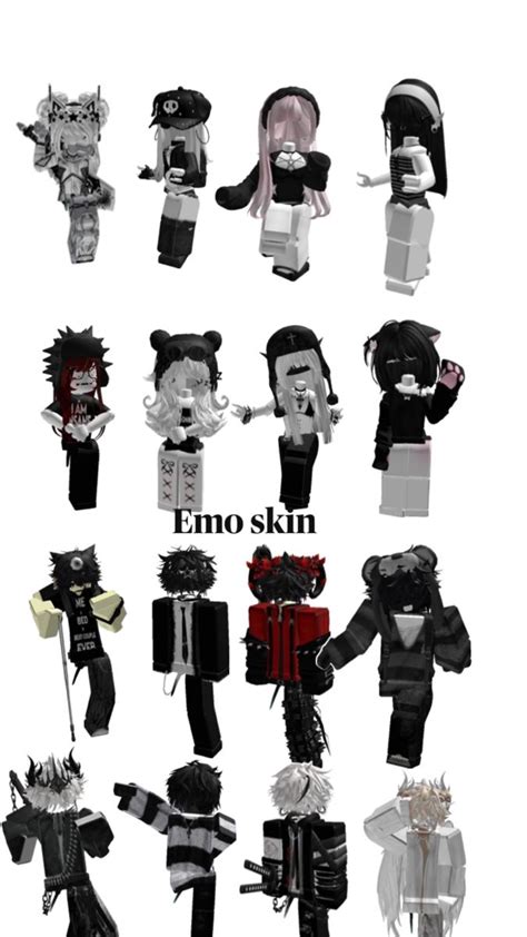 Skin Emo Roblox Costume De Personnage Costume Personnage
