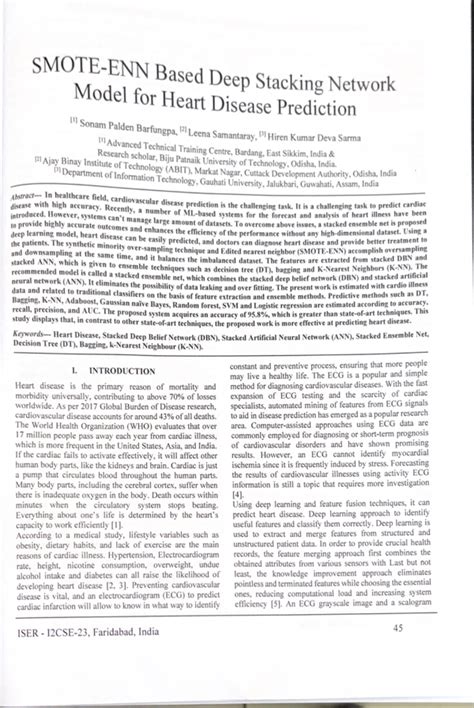 Pdf Smote Enn Based Deep Stacking Network Model For Heart Disease Prediction
