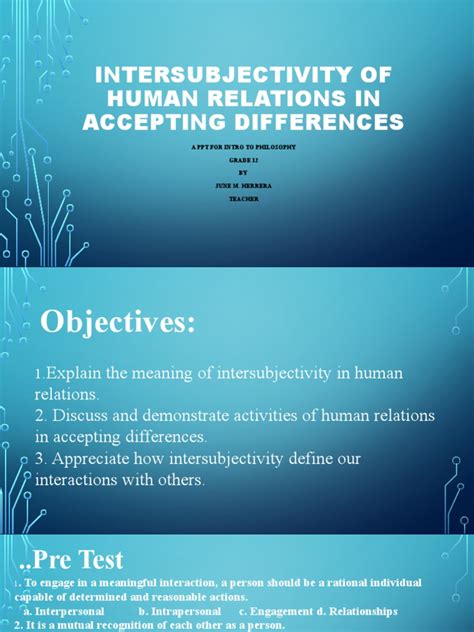 Intersubjectivity Of Human Relations In Accepting Differences Pdf