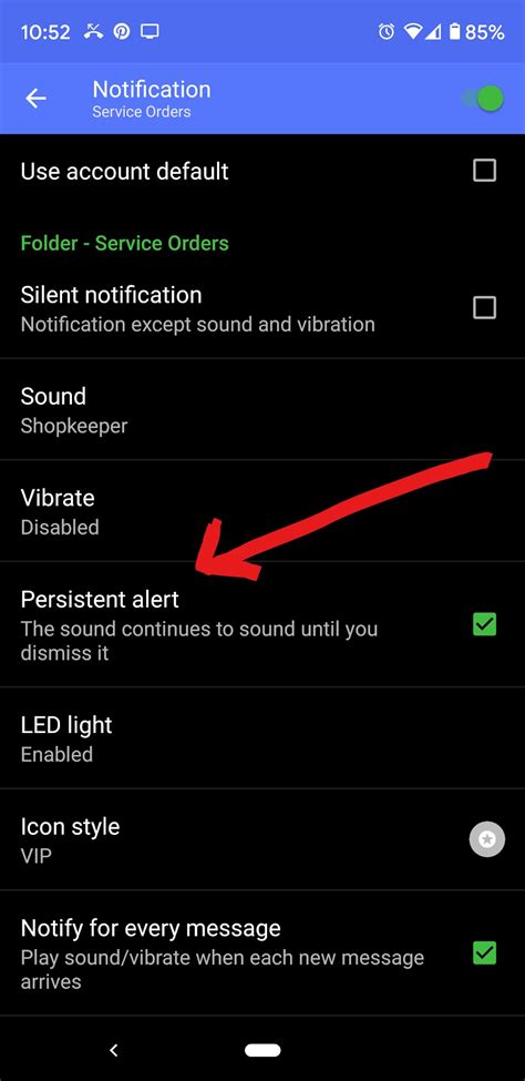 persistent audible alerts pushover support