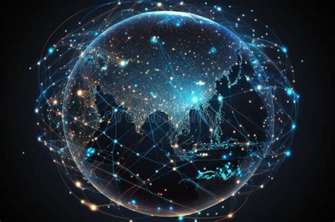 Global Network Connection Concept Big Data Visualization Social