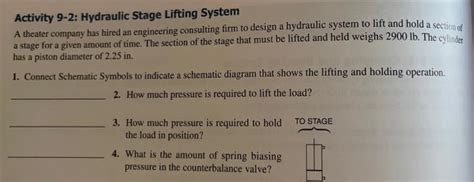Solved Activity Hydraulic Stage Lifting System A Chegg