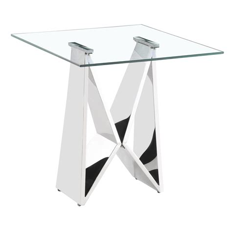 Konya Silver Clear Glass Lamp Table Heartlands Furniture Wholesale Ltd