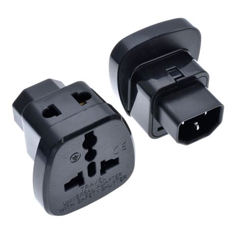 [hot W] 2pcs Lot Iec 320 C14 Plug To Universal Socket 1to2 Converter Power Adapter With Safety