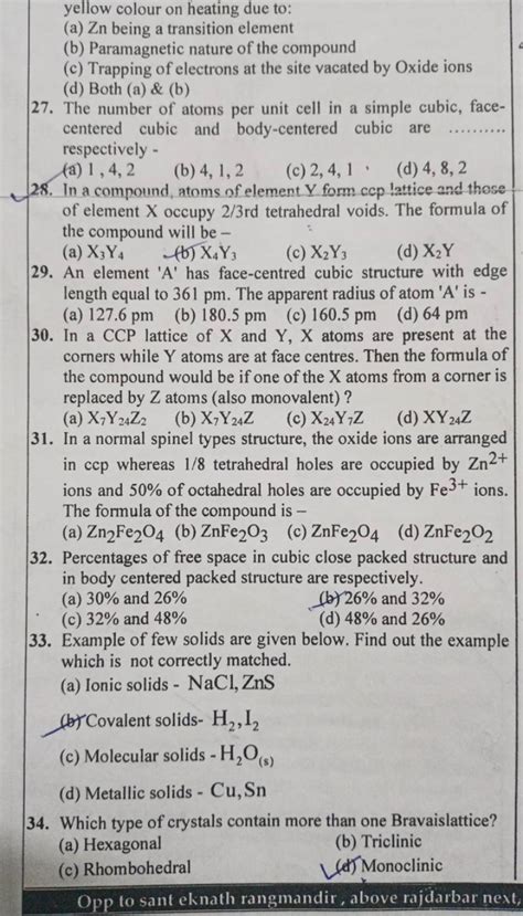 An Element A Has Face Centred Cubic Structure With Edge Length Equal