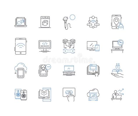 Online Privacy Line Icons Collection Encryption Anonymity Passwords Cybersecurity Tracking