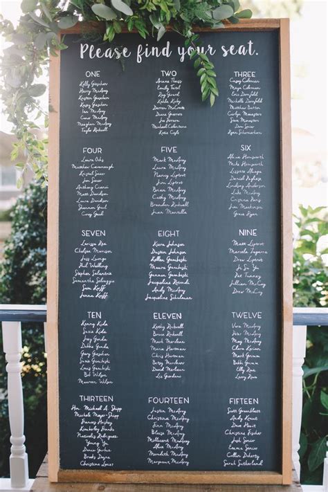 Giant Rustic Chalkboard W Seating Assignments Rustic Drift