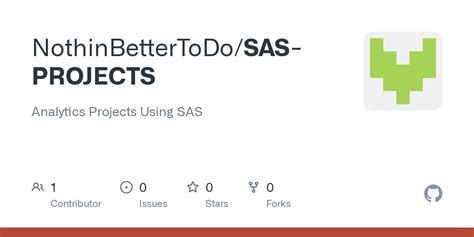 Github Nothinbettertodosas Projects Analytics Projects Using Sas