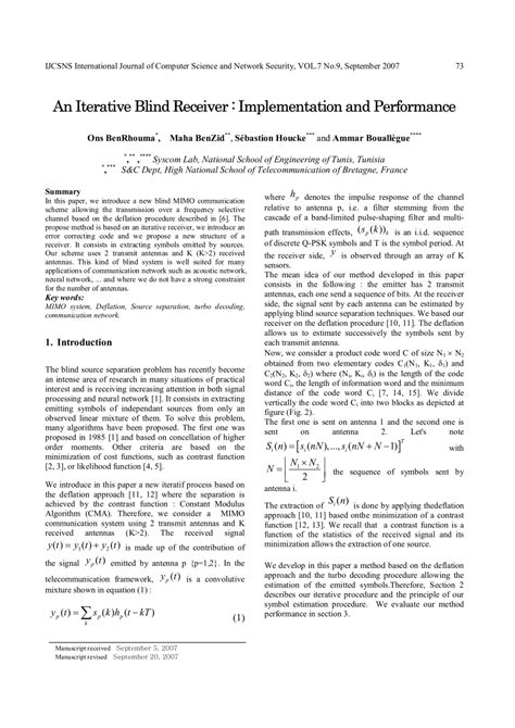 Pdf An Iterative Blind Receiver Implementation And Performance