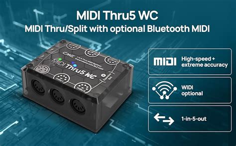 CME MIDI Thru WC In Out MIDI Thru Split Via Pin DIN With Optional Bluetooth MIDI State