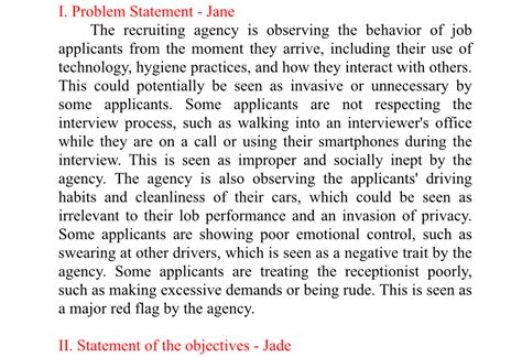 Solved I Problem Statement Jane The Recruiting Agency Is Observing