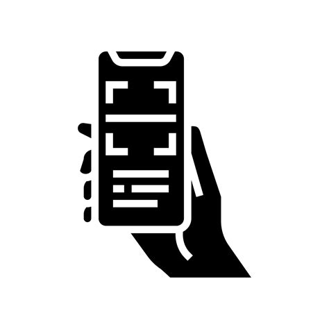 Scanning Qr Code Phone App Glyph Icon Vector Isolated Illustration Vector Art At Vecteezy