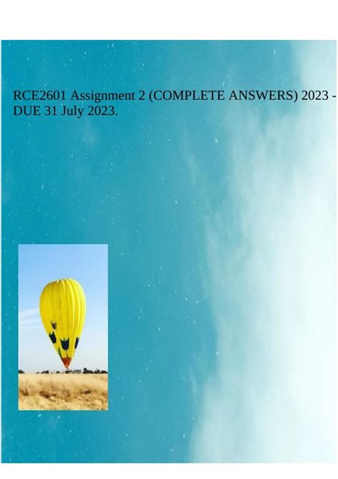 Rce2601 Assignment 2 Complete Answers 2023 Due 31 July 2023 Rce2601 Assignment 2 Complete Answers 2023 Due 31 July 2023