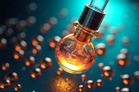 Premium Ai Image A Drop Of Liquid Is On A Blue Surface With Many