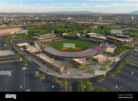 A General Overall View Of The Camelback Ranch Stadium And Baseball