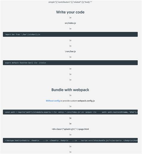 Linebreaks Showing On Home · Issue 2031 · Webpack · Github