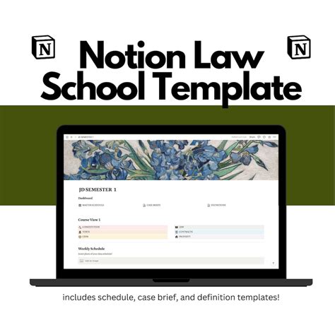 Notion Law School Template Etsy