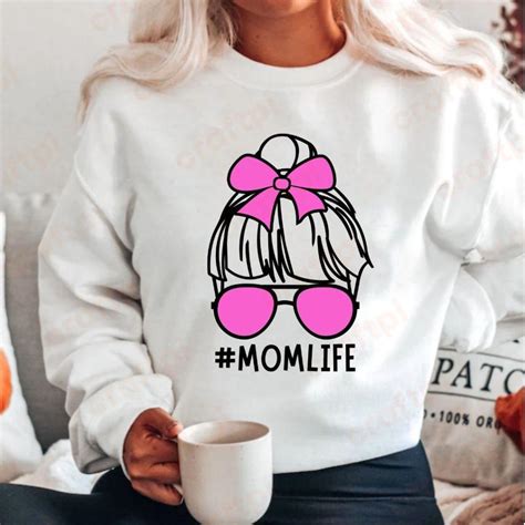 Outline Messy Bun Mom Life Svg File For Cricut And Silhouette Craftpi